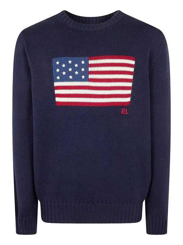 Polo Ralph Lauren Long Sleeve Flag Sweater - Blue