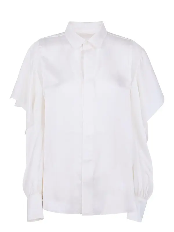 Sacai Satin X Chiffon Shirt - Beige
