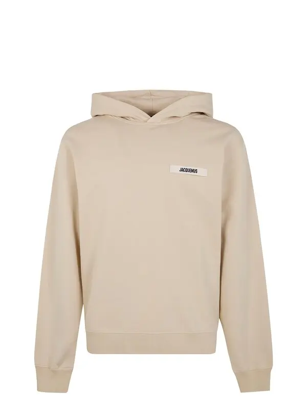 Jacquemus Le Hoodie Gros Grain Cotton Sweatshirt - Beige