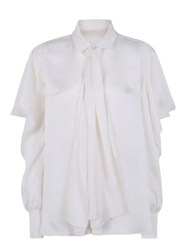 Sacai Satin X Chiffon Shirt - Beige