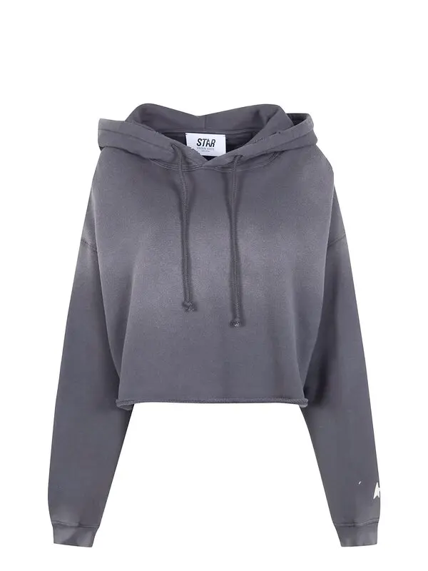 GOLDEN GOOSE Star W's" Oversize Cropped Hoodie - Black