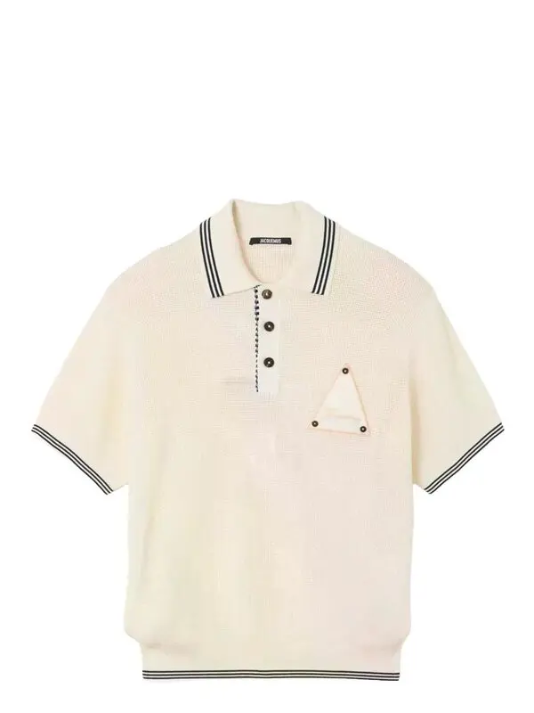 Jacquemus Le Polo Voilier Stripe-trim Polo Shirt - Neutrals