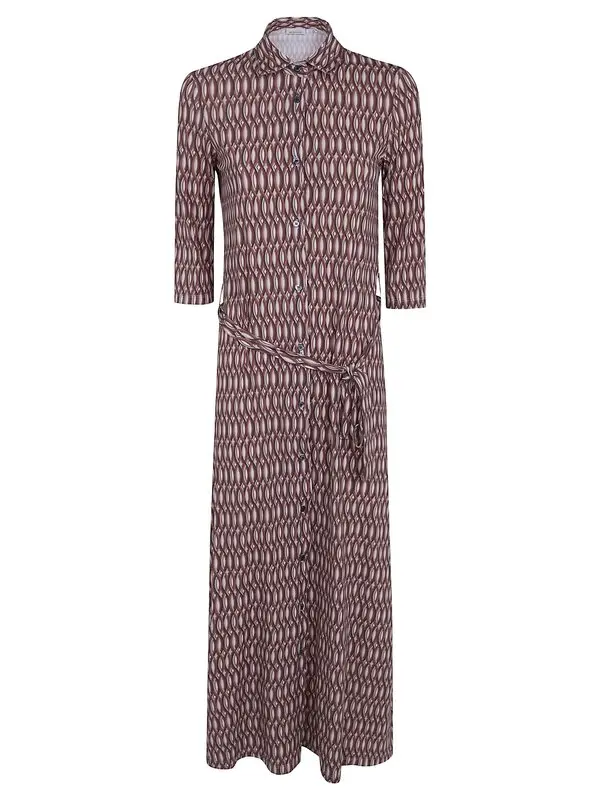 ARCHIVIO67 3/4 Sleeve Chemisier Dress - Beige