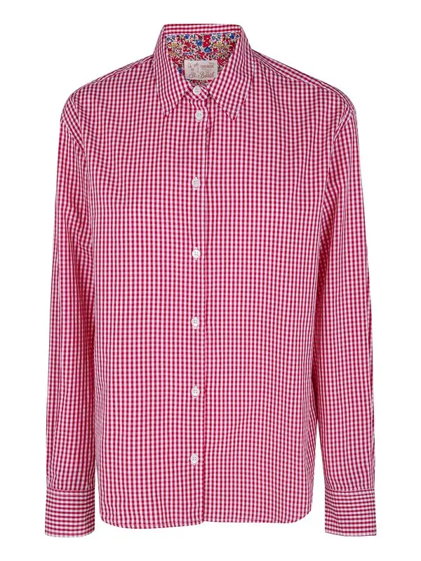 MC2 SAINT BARTH Meredith" Cotton Gingham Shirt - Red