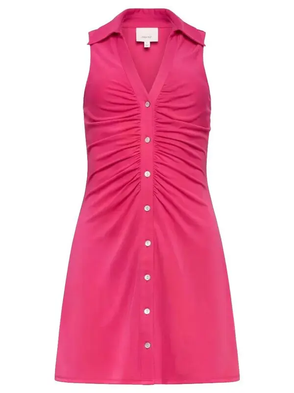 Cinq À Sept Melinda Ruched Button-up Dress - Pink