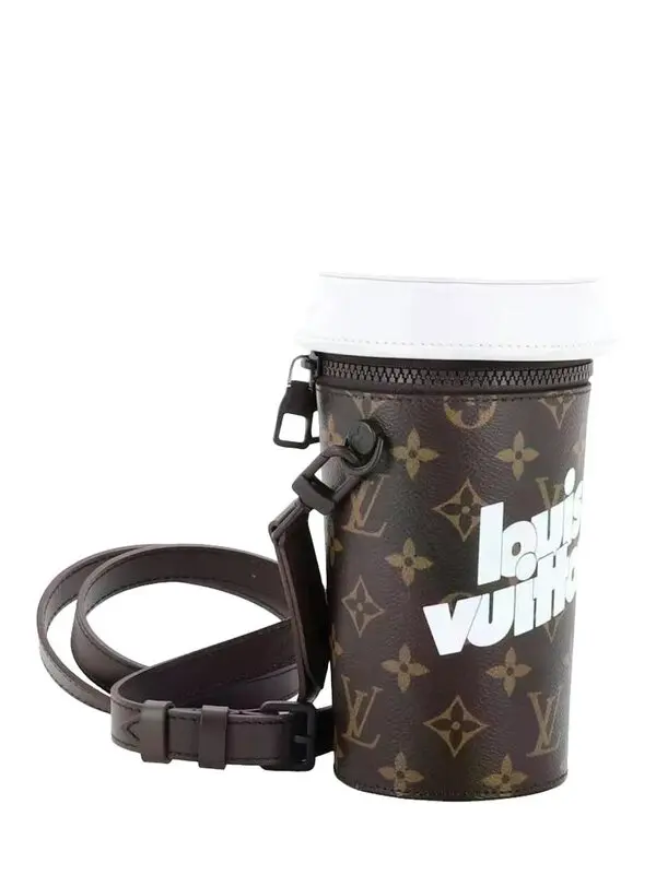 LOUIS VUITTON Monogram Canvas Coffee Cup Convertible Pouch Crossbody Bag - Brown