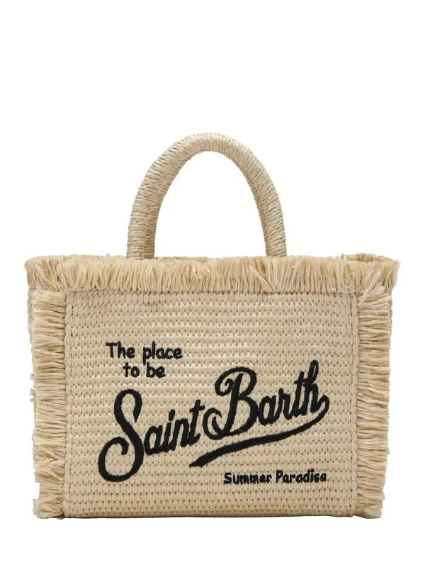 MC2 SAINT BARTH Straw-effect Small Bag - Beige