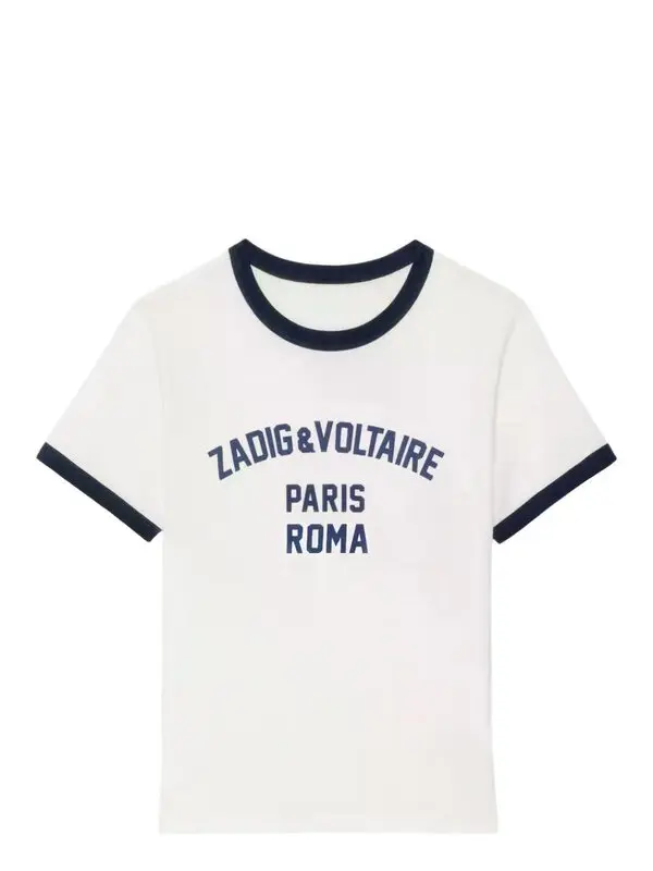 Zadig&Voltaire Woos Logo-print Ringer T-shirt - Neutrals