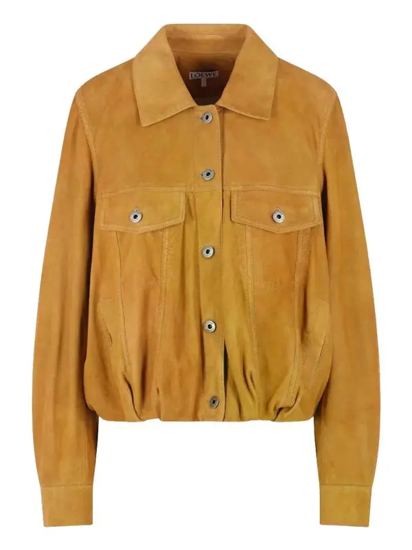 Loewe Suede Anagram Patch Jacket - Neutrals