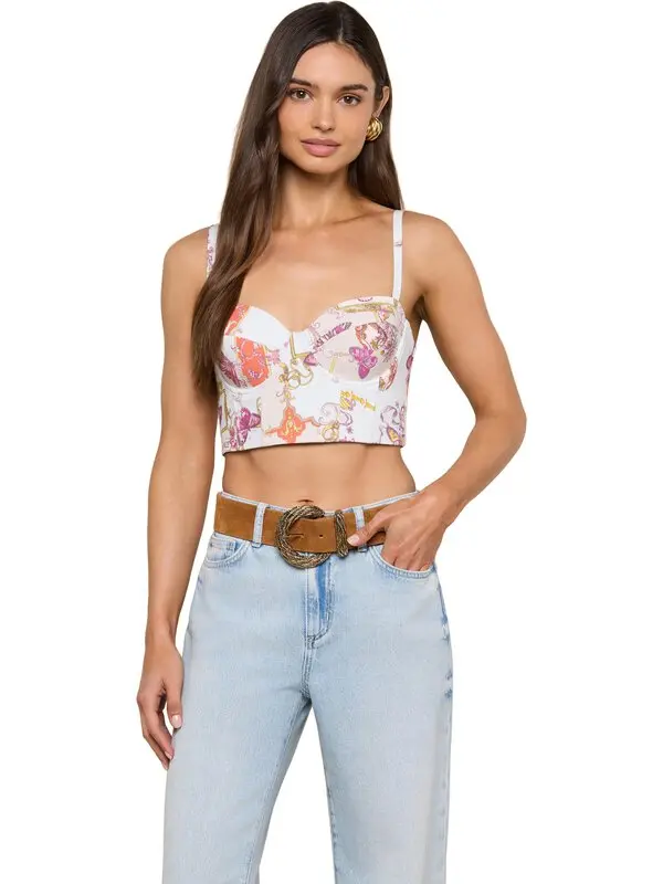 L'Agence Sonya Bustier In Print - Multi Baroque Toile