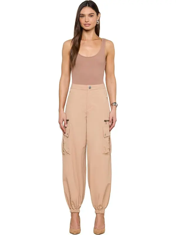 L'Agence Greer Nylon Cargo Jogger - Praline