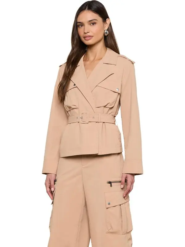 L'Agence Calida Windbreaker Trench Coat - Praline