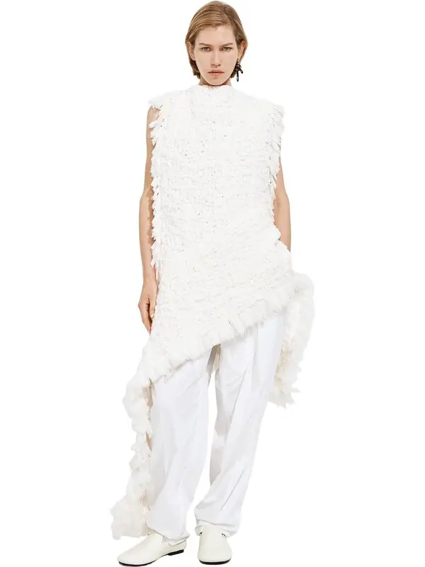 Bottega Veneta Silk Chiffon Top - Chalk