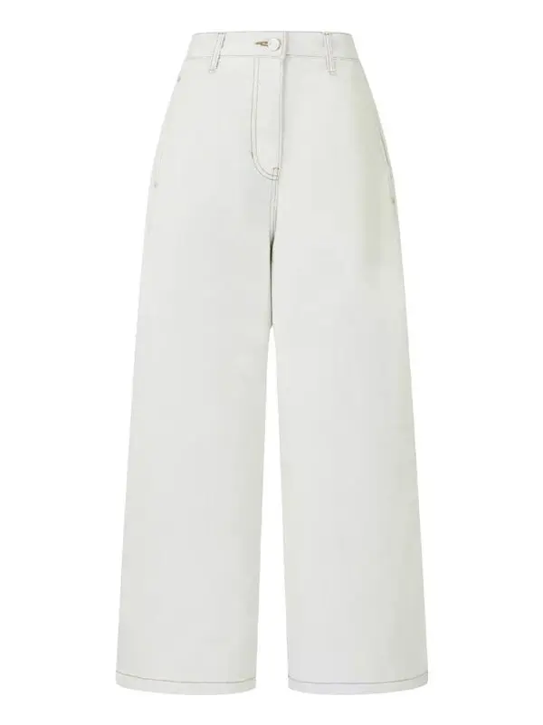 STUDIO TOMBOY Contrast Stitch Relaxed Fit Jeans - White