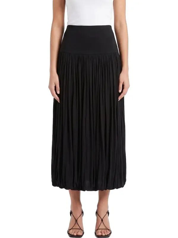 TOTEME Gathered Midi Skirt - Black