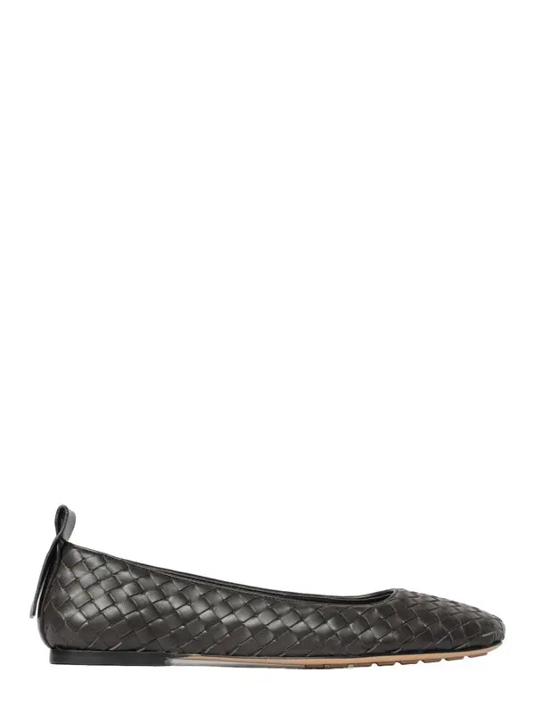 Bottega Veneta Charlotte Woven Lambskin Ballerina Flats - Brown