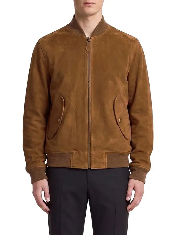 Polo Ralph Lauren Suede Bomber Jacket - Brown