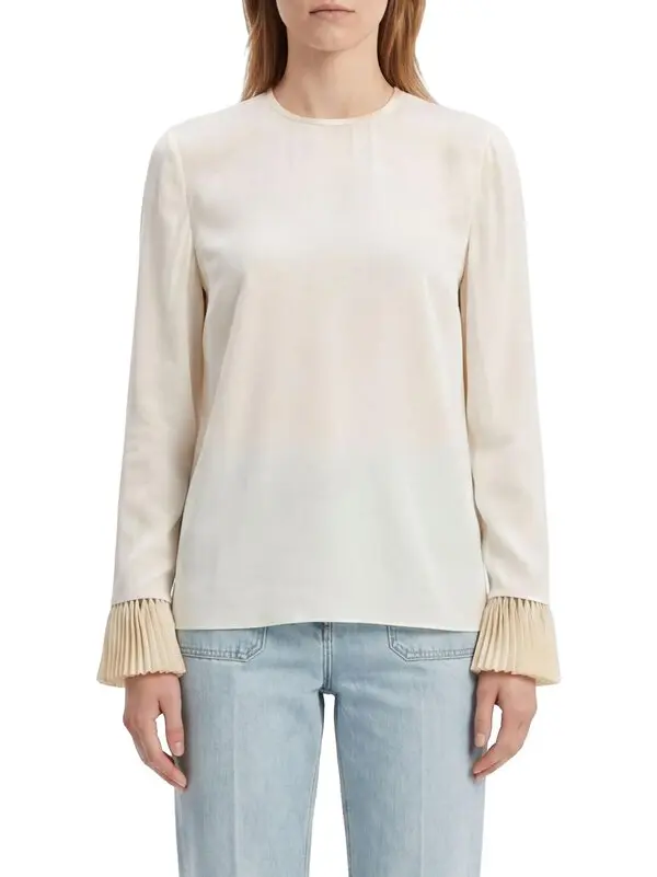 Valentino Garavani Pleated Cuff Blouse - Cream