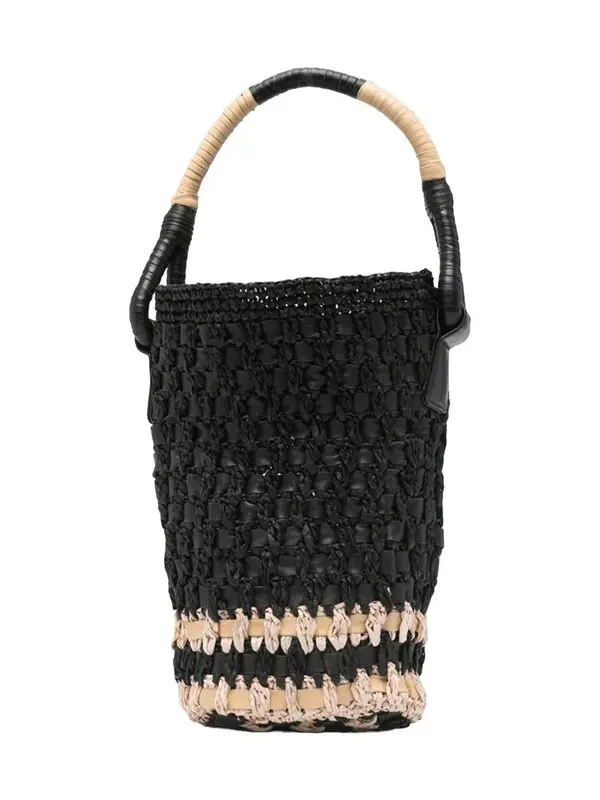 ALYSI Woven Bucket Bag - Black