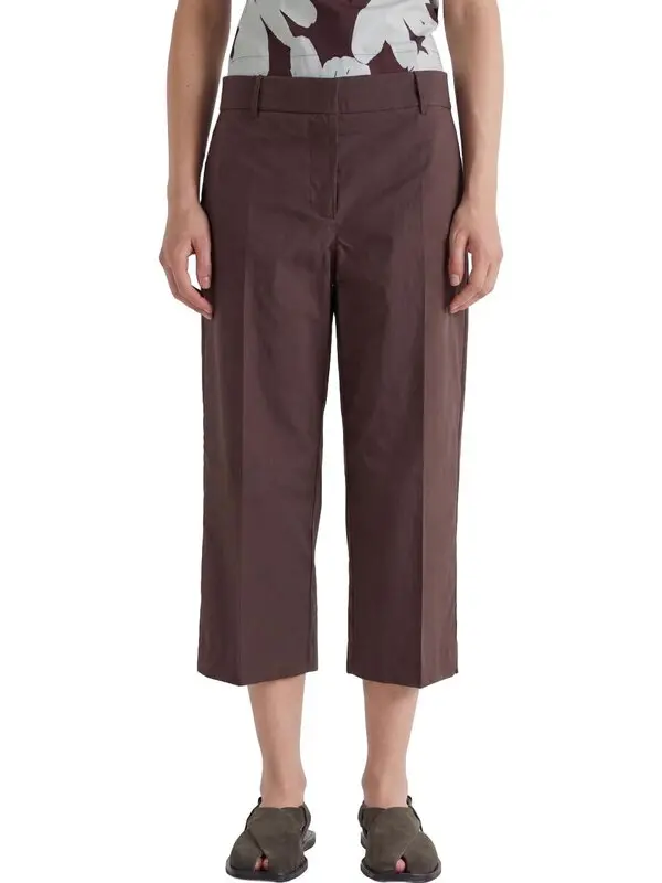 MEIMEIJ Cropped Tailored Trousers - Brown