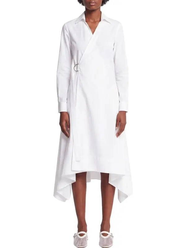 Loewe Cotton Wrap Shirt Dress - White