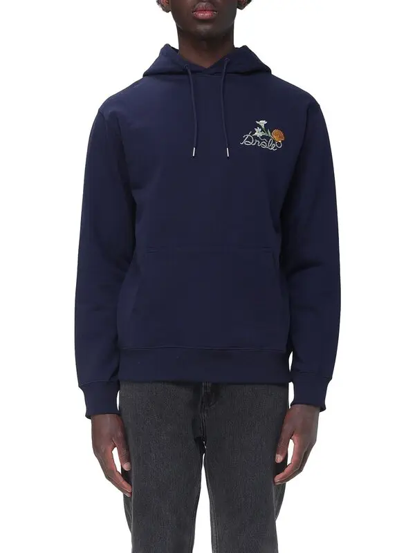 Drole De Monsieur Embroidered Logo Hoodie - Blue