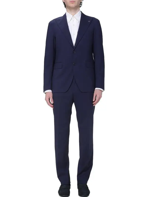Tagliatore Single-breasted Stretch Virgin Wool Dress - Blue