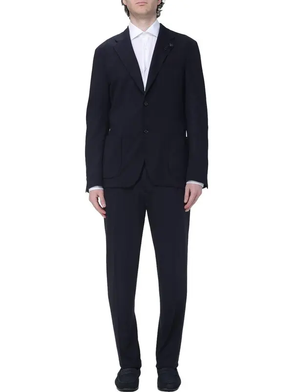 LARDINI Single-breasted Wool Dress - Blue
