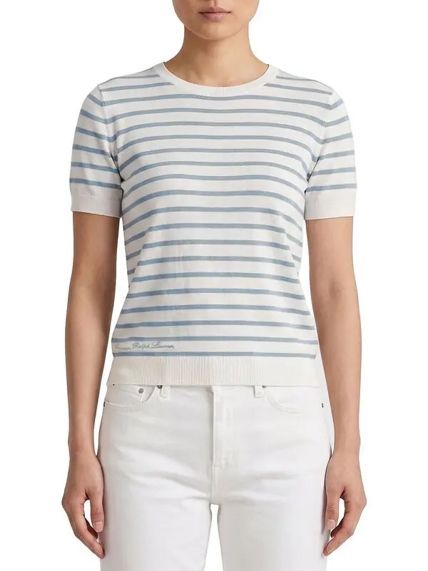 Ralph Lauren Striped Knit Top - Blue