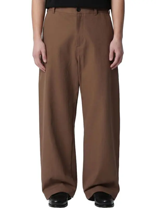 Studio Nicholson Wide-leg Cotton Trousers - Coffee