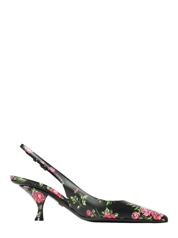 Dolce & Gabbana Floral Slingback Pumps - Black