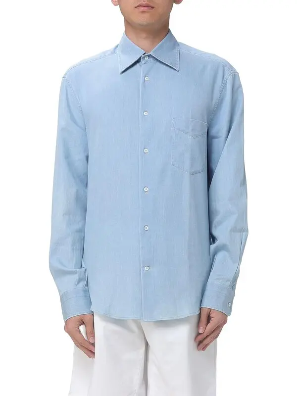 Brunello Cucinelli Cotton Casual Shirt - Gnawed Blue