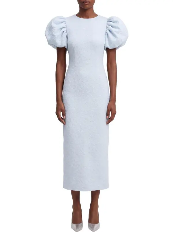 ROTATE BY BIRGER CHRISTENSEN Puff Sleeve Midi Dress - Sky Blue