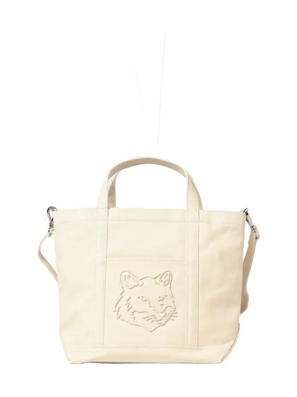 Maison Kitsuné Tote Bag With Fox Head Motif - Beige