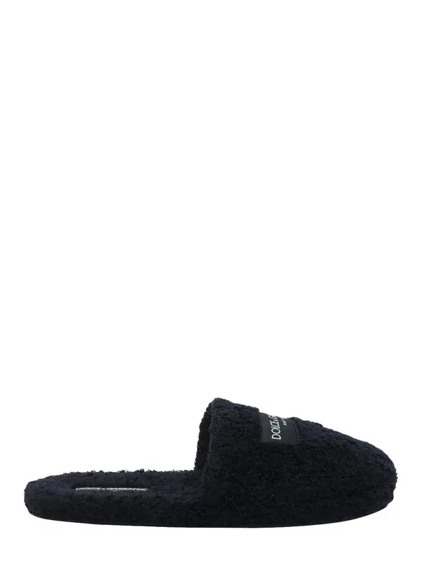 Dolce & Gabbana Terrycloth Slippers - Black