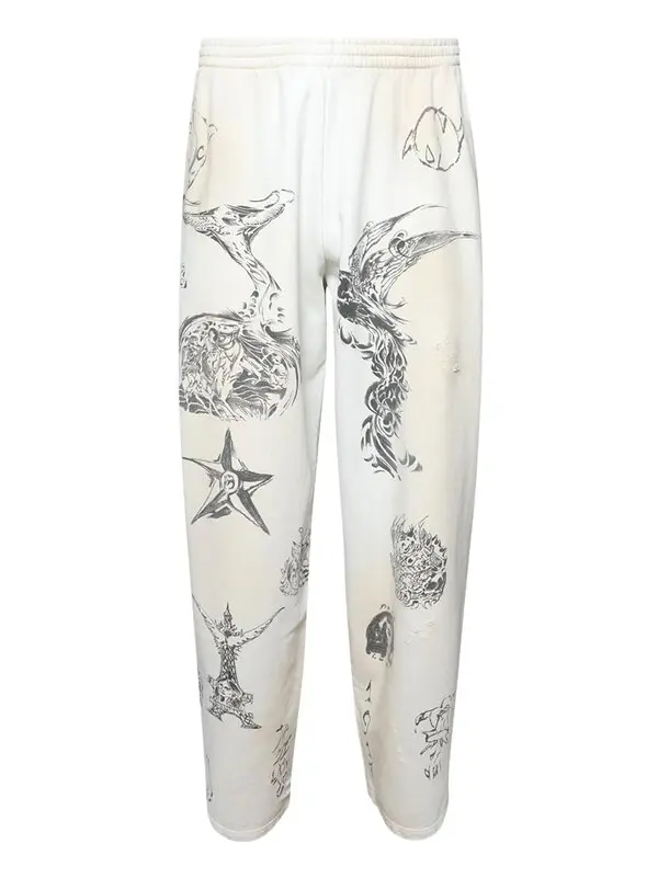 Balenciaga Graphic Print Sweatpants - White
