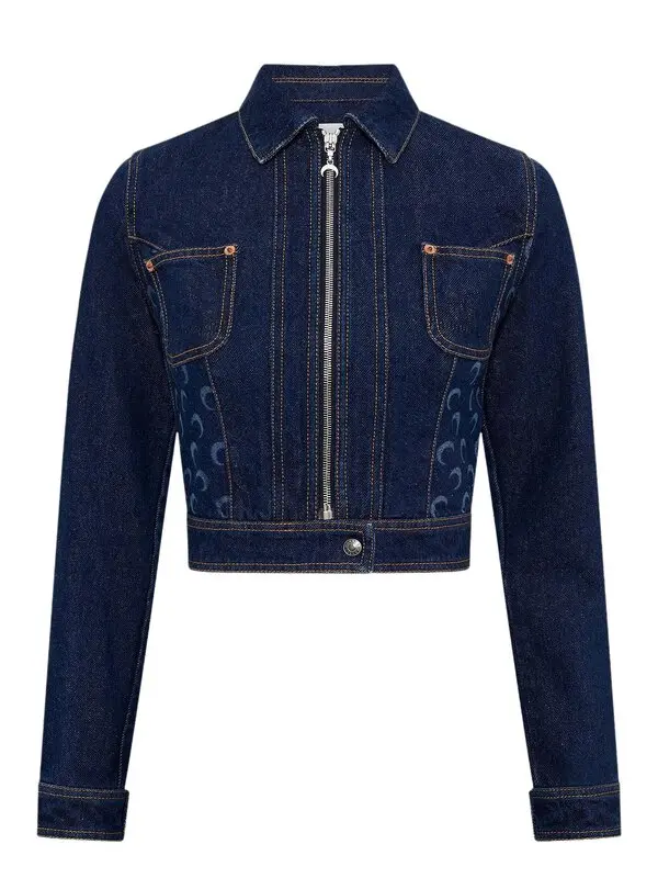 MARINE SERRE Denim Trucker Jacket - Blue