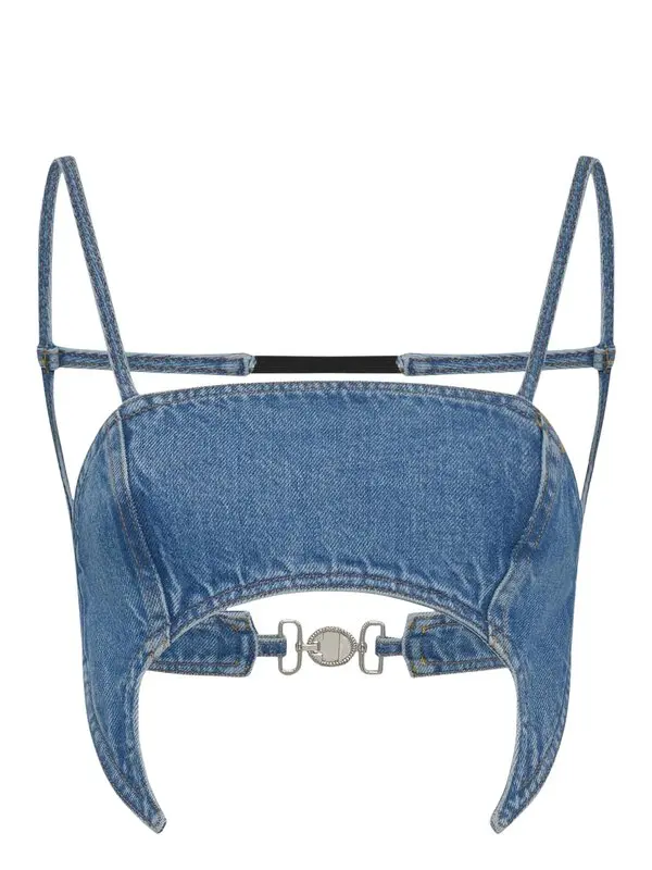 MARINE SERRE Denim Bra Top - Blue