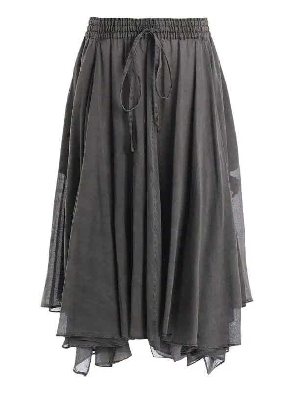 Y’s Gathered Flare Skirt - Grey