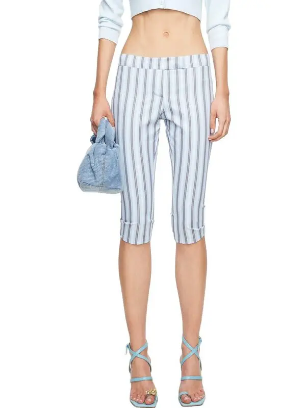 Lioness Frost Stripe Capri Pants - Blue Stripe