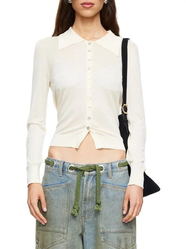 Lioness Chalet Point Collar Knit Shirt - Butter
