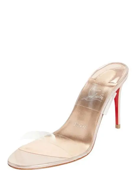 CHRISTIAN LOUBOUTIN Transparent Strap Stiletto Sandals - Leche/lin Leche