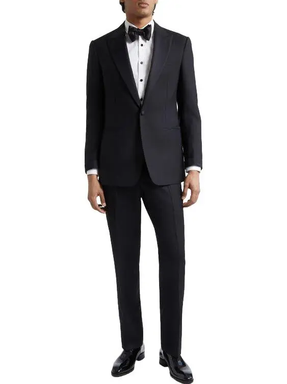J. MUESER Waverly Virgin Wool & Mohair Tuxedo - Black