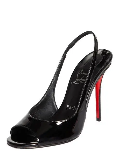 CHRISTIAN LOUBOUTIN Sofia Z Peep Toe Slingback Pump - Black/lin Black