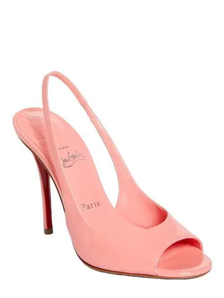 CHRISTIAN LOUBOUTIN Sofia Z Peep Toe Slingback Pump - Grapefruit