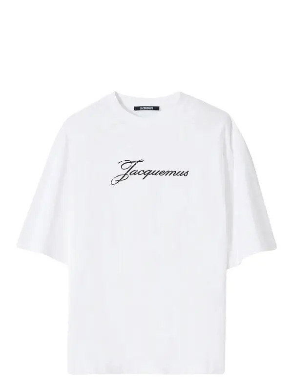 Jacquemus Cotton Blend Logo Print T-shirt - White