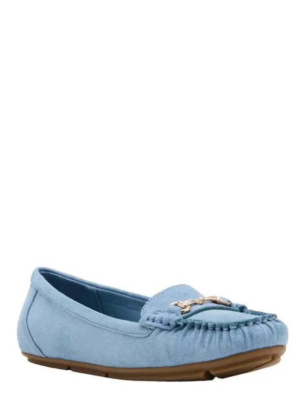 Anne Klein Hewlett Bit Moc Toe Loafers - Denim