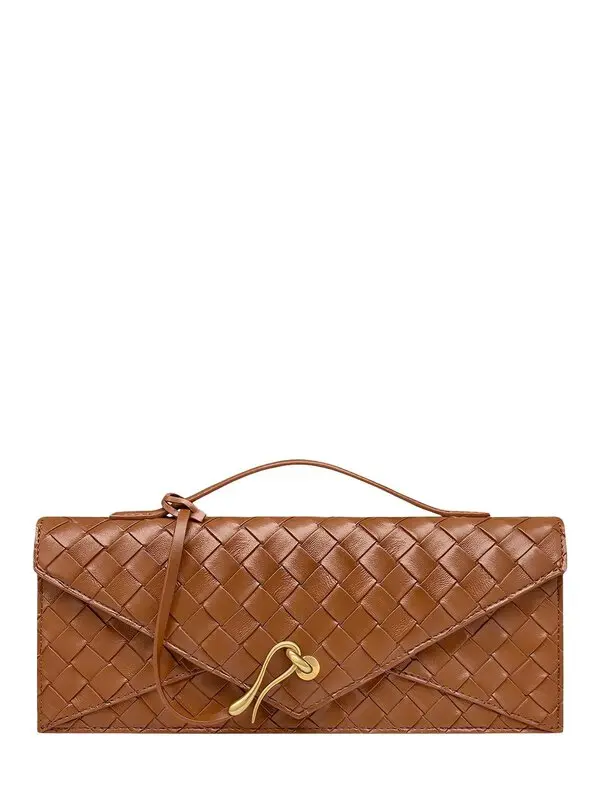 Jw Pei Celeste Woven Faux Leather Envelope Top Handle Bag - Brown