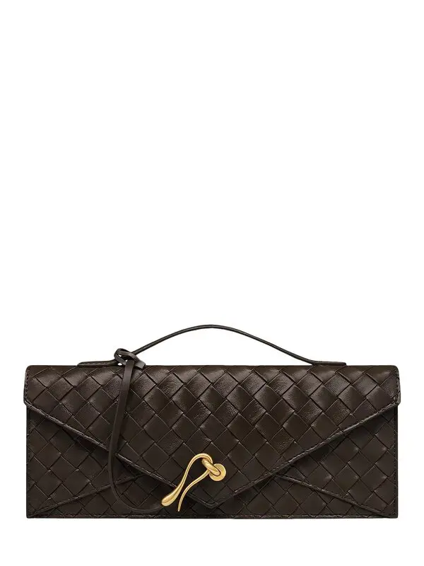 Jw Pei Celeste Woven Faux Leather Envelope Top Handle Bag - Dark Brown