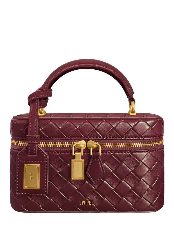 Jw Pei Cleo Woven Faux Leather Top Handle Bag - Claret